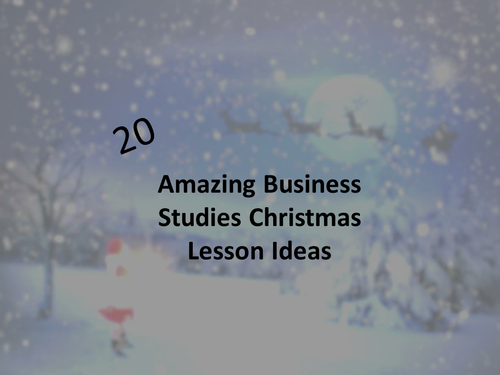 A Christmas, GCSE Business Studies style | Teaching Resources