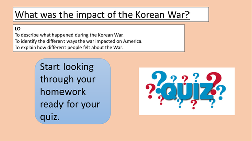 Impact of Korean War in America lesson | Teaching Resources