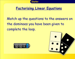Outstanding Factorising Linear Expressions Lesson and Resources ...