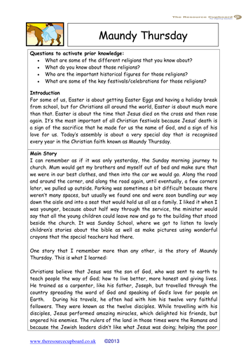 Christianity - Maundy Thursday | Teaching Resources