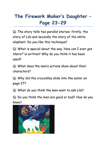 The Firework Maker's Daughter - Guided Reading Year 6 | Teaching Resources