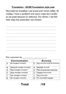 Short translation tasks with mark scheme | Teaching Resources