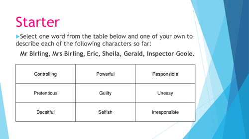 An Inspector Calls - Coursework SoW | Teaching Resources An Inspector Calls - Coursework SoW | Teaching Resources