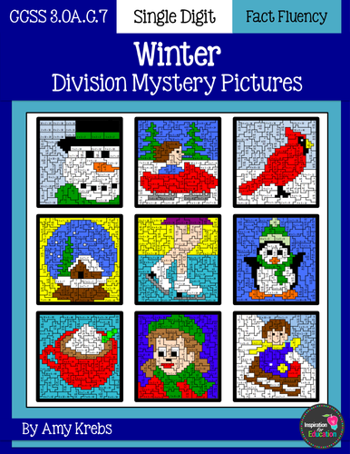 Winter Division Mystery Pictures | Teaching Resources