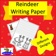 REINDEER Writing Paper - Lined Paper - Reindeer Theme | Teaching Resources