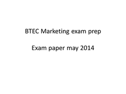 Btec Business Marketing Exam Prep Teaching Resources