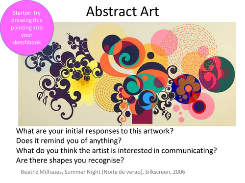 Abstraction lesson with home learning artist research task | Teaching ...
