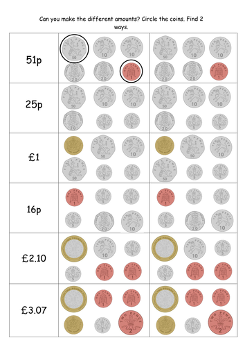 Year 1 Money worksheets maths mastery questions | Teaching Resources
