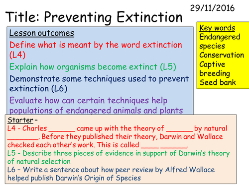 B3 2.7 Preventing extinction | Teaching Resources