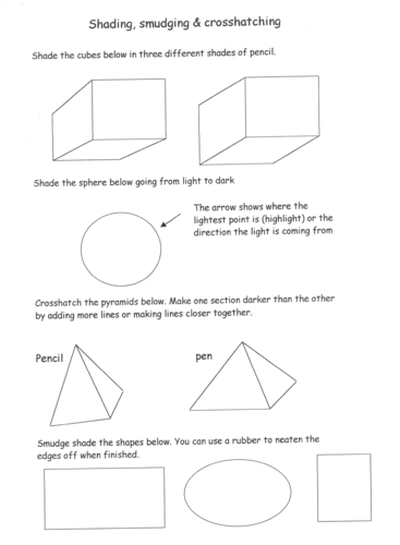 Shading Practice Worksheet | Teaching Resources