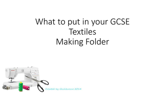 GCSE Textiles Making Folder Edexcel Helpbooklet | Teaching Resources