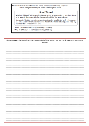Rationing WW1 and WW2 | Teaching Resources
