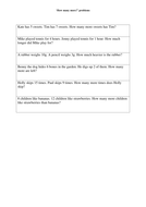 Maths word problems - How many more | Teaching Resources