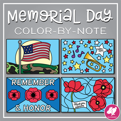 Memorial Day Color-By-Music Notes | Teaching Resources