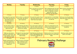 February reading challenge - Year 5/6 | Teaching Resources