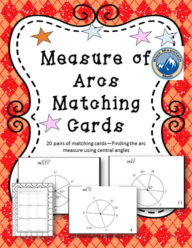 Measures of Arcs Matching Card Set | Teaching Resources