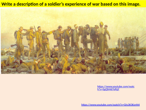 Descriptive writing about war (WW1 trenches) AQA English Language Paper ...