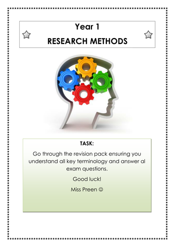 AQA A Level Psychology (New Spec) Year 1 Introduction to Research ...