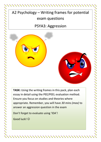 AQA A - Psychology A Level Aggression SoW | Teaching Resources