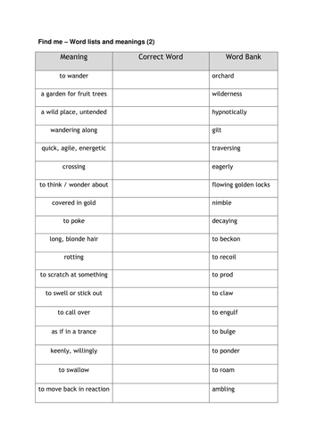 Vocabulary Builders - Find Me | Teaching Resources