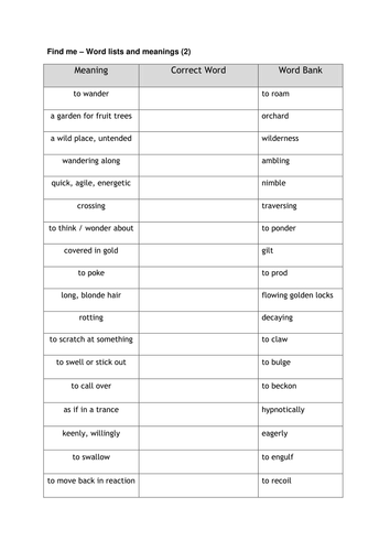 Vocabulary Builders - Find Me | Teaching Resources