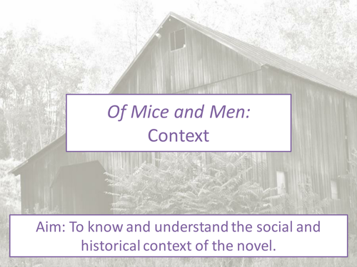 Context of Of Mice and Men | Teaching Resources