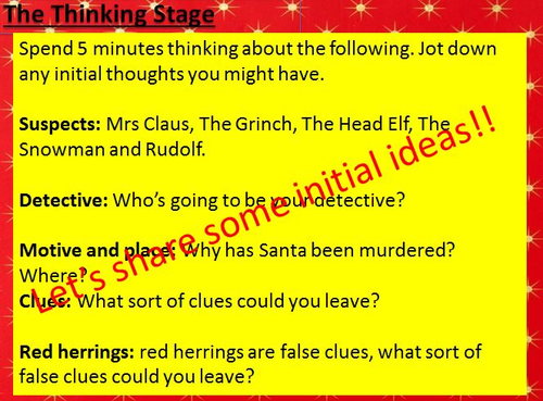 Who Slayed Santa? Christmas Murder Mystery Creative Writing Story ...
