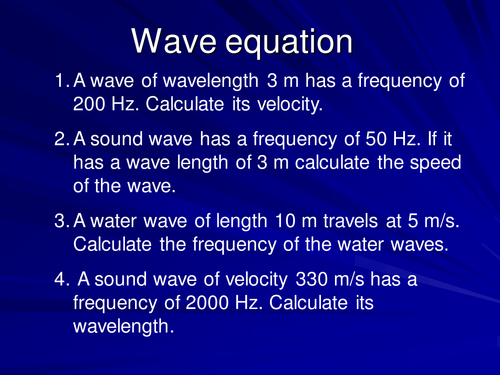 GCSE PHYSICS ESSENTIAL EQUATIONS - THE WAVE EQUATION! | Teaching Resources