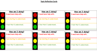 Assessment Reflection Traffic Lights KS3 - A-Level | Teaching Resources