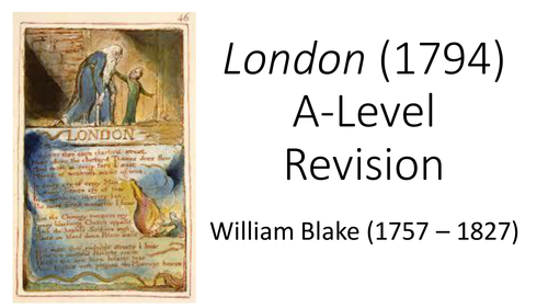 GCSE/A-Level revision Blake's 'London' | Teaching Resources