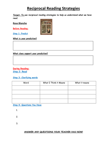 Reading and Writing Activities Linked to Rose Blanche Text -World War ...