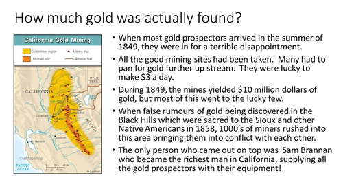 GCSE American West: The Gold Rush | Teaching Resources
