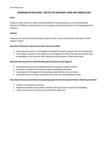 How did Harold die? | Teaching Resources