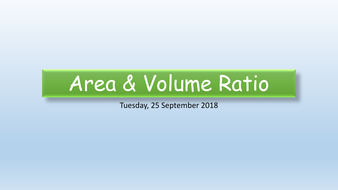 GCSE Maths : Area & Volume Ratio | Teaching Resources