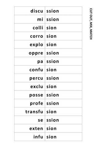 KS3 Spelling - SSION or SION | Teaching Resources