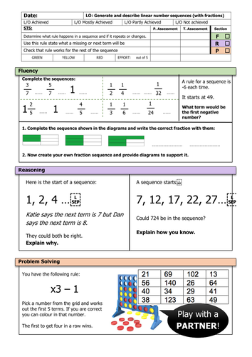 Mastery Fractions Worksheets - Year 6 | Teaching Resources