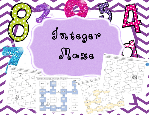 Integer Mazes | Teaching Resources
