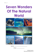 Seven Original And New Wonders Of The Natural World | Teaching Resources