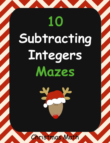 Christmas Math: Subtracting Integers Maze | Teaching Resources