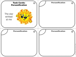 Personification Task Cards | Teaching Resources