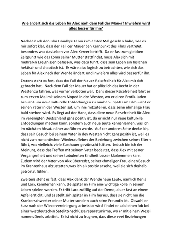 A-LEVEL GERMAN: Goodbye Lenin Model Essay - Wie ändert sich das Leben ...