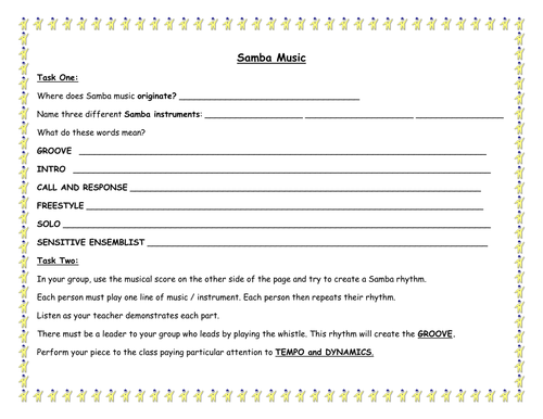 Samba Music - a seven week unit of work | Teaching Resources