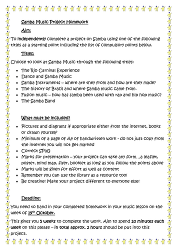 Samba Music - a seven week unit of work | Teaching Resources