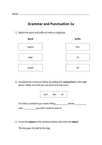 Grammar and Punctuation Mini-Tests 1 Trial Version | Teaching Resources
