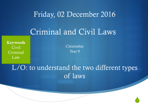 Civil and Criminal Law | Teaching Resources