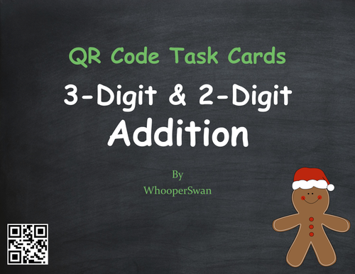 Christmas Math: 3-Digit and 2-Digit Addition QR Code Task Cards ...