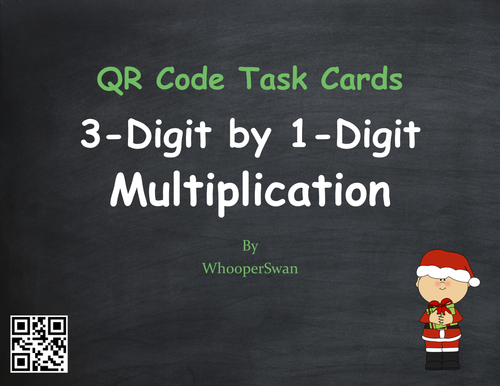 Christmas Math: 3-Digit by 1-Digit Multiplication QR Code Task Cards ...