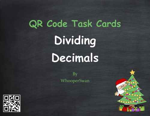 Christmas Math: Dividing Decimals QR Code Task Cards | Teaching Resources