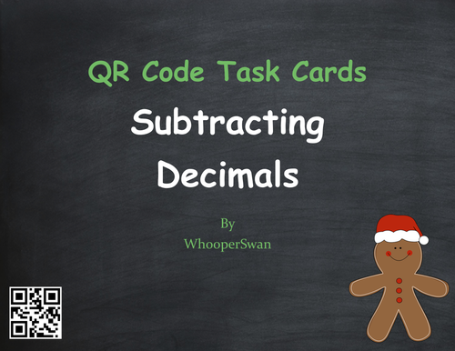 Christmas Math: Subtracting Decimals QR Code Task Cards | Teaching ...