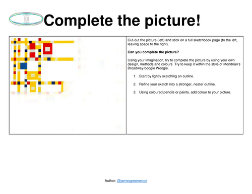 Complete the picture - Piet Mondrian | Teaching Resources